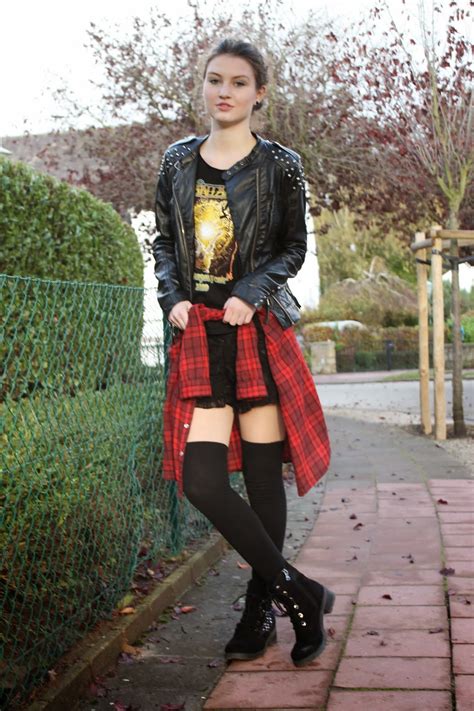 Plaid Lace Leather And Knee High Socks Ootd Fuel To Life