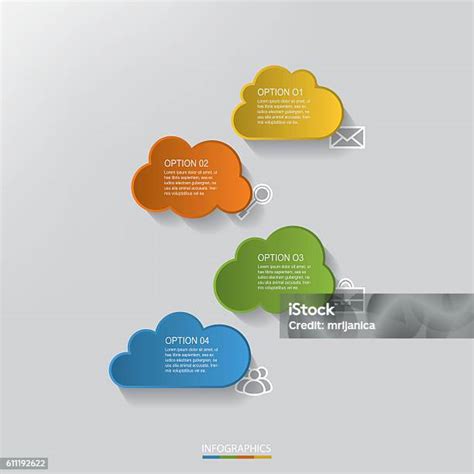 인포그래픽 클라우드 디자인 템플릿 벡터 일러스트레이션 0명에 대한 스톡 벡터 아트 및 기타 이미지 0명 4가지 개체 구름 Istock