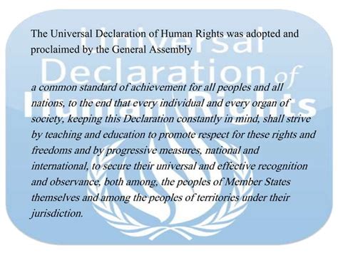 United Nations Universal Declaration On Human Rights Ppt