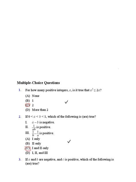 Sat Practice Test Pdf Integer Equations