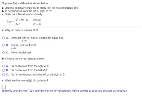 Solved Suppose F X Is Defined As Shown Below A Use The Chegg Com