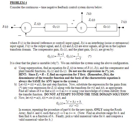 Solved PROBLEM Consider The Continuous Time Negatitve Chegg