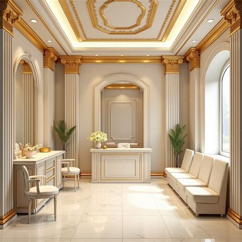 Classical Architecture With Modern Details A Reception Desk With 2