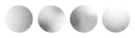 Noise Grain Circle Pointillism Background Of Gradient Dots Pattern Vector Dotwork Grainy