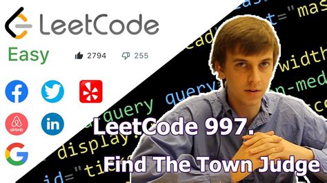 Leetcode 997 Find The Town Judge Algorithm Explained Youtube