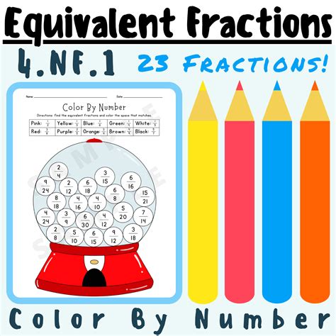 Equivalent Fractions Coloring Worksheet