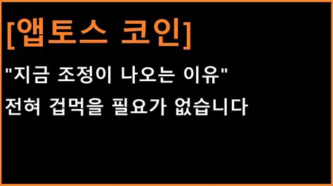 앱토스 코인 오히려 종목이 건강하고 좋은 흐름이라는 신호 Youtube