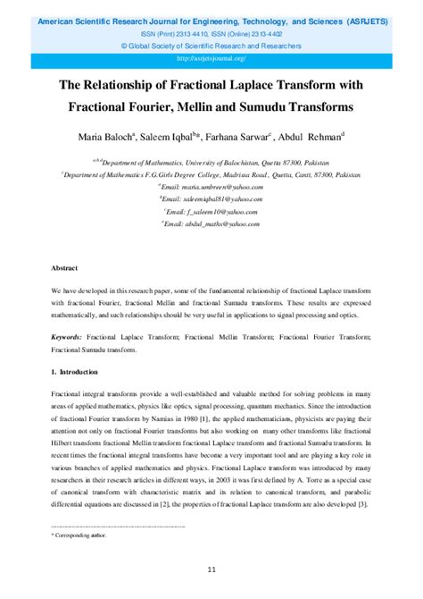 Pdf The Relationship Of Fractional Laplace Transform With Fractional