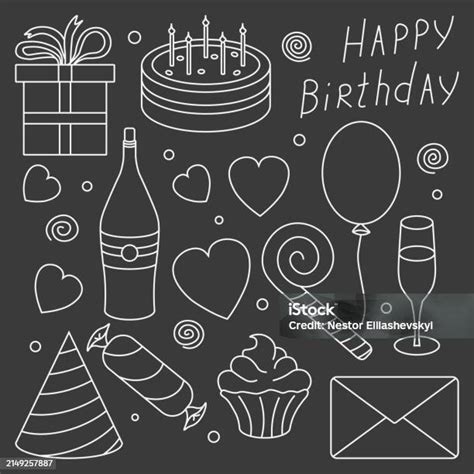 생일 축하 아이콘 생일 배경입니다 케이크 선물 상자 파티 모자 풍선과 일러스트 0명에 대한 스톡 벡터 아트 및 기타 이미지 0명 개념 공휴일 Istock