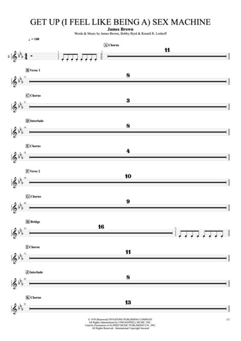 Tablature Get Up I Feel Like Being A Sex Machine De James Brown Guitar Pro Full Score