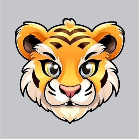 Premium Vector Cartoon Tiger Face Clipart Vector Design