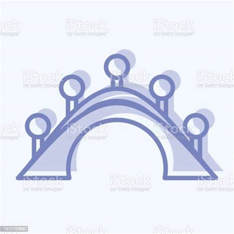 아이콘 브리지 시티 파크 기호에 적합합니다 두 가지 톤 스타일 편집 가능한 간단한 디자인 디자인 템플릿 벡터 간단한 그림 0명에