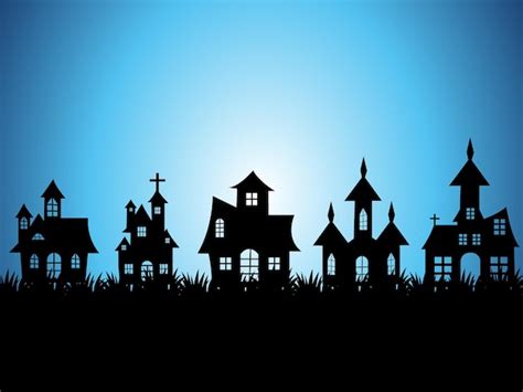 유령의 집 벡터와 무서운 집 그림 프리미엄 벡터