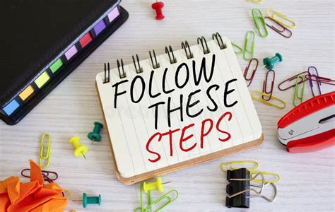 Follow These Steps Symbol Wooden Blocks With Words Follow These Steps