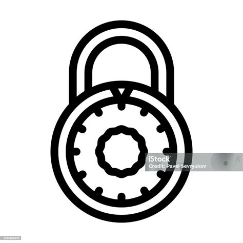 Safe Padlock Line Icon Vector Illustration Stock Illustration