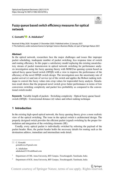 Fuzzy Queue Based Switch Efficiency Measures For Optical Network
