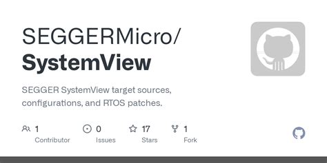 GitHub SEGGERMicro SystemView SEGGER SystemView Target Sources Configurations And RTOS Patches