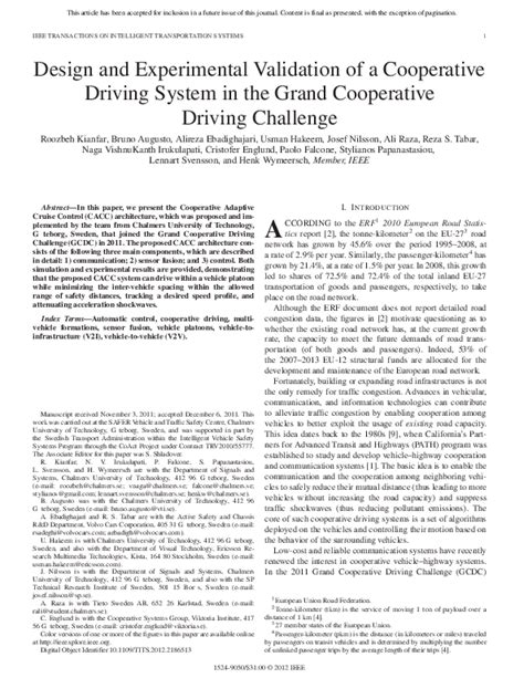 Pdf Design And Experimental Validation Of A Cooperative Driving System In The Grand