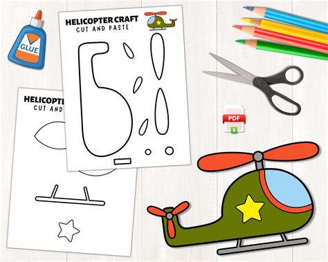 Printable Helicopter Craft Transportation Craft Helicopter Cut