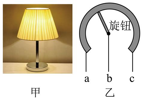如图所示 甲为可调亮度台灯 乙为电位器的结构图 b与金属滑片相连 转动旋钮可调节灯泡亮度。下列分析正确的是 a 电位器调节灯泡亮度与