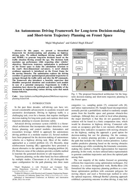 An Autonomous Driving Framework For Long Term Decision Making And Short Term Trajectory Planning