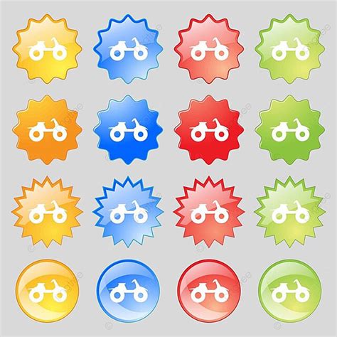 Vibrant Set Of 16 Atv Icon Buttons For Your Designvector Graphics Vector Logo Motorbike Rider