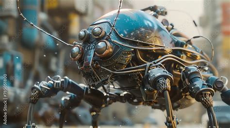 Transform The Robotic Fauna Into A Stunning Cg 3d Rendering Showcasing Their Metallic Textures