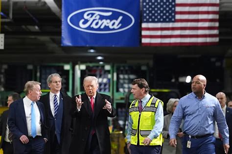 Trump Visits Ford Plant And Defends His Tariffs Hoping To Counter