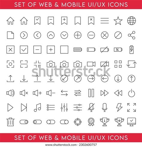 Web Icon Set Ui Ux Set Stock Vector Royalty Free Shutterstock