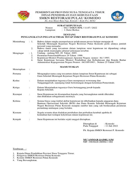 Contoh Format Sk Guru Pdf