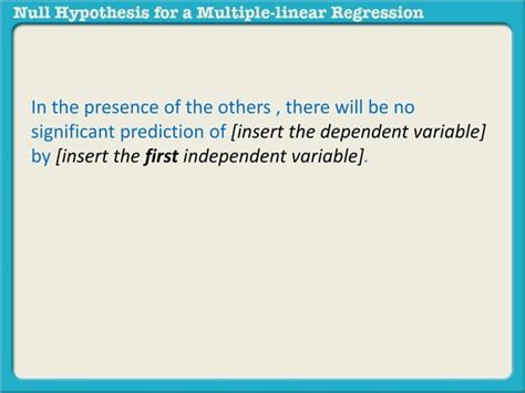 Null Hypothesis For Multiple Linear Regression PPTX Science