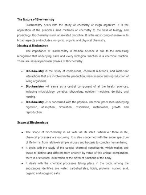 Module 1 Introduction To Biochemistry Pdf Biochemistry Chemistry