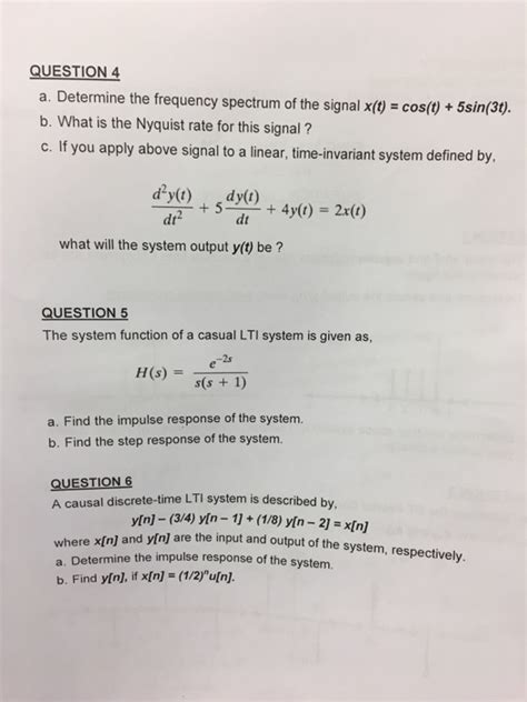 Solved QUESTION A Determine The Frequency Spectrum Of The Chegg