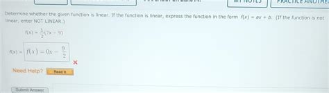 Solved Determine Whether The Given Function Is Linear If
