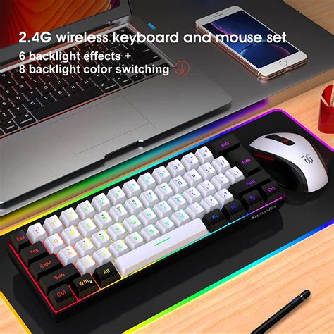 Snpurdiri 2 4g Wireless Gaming Keyboard And Mouse Combo Black White Snpurdiri