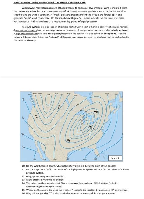 Solved Activity 3 The Driving Force Of Wind The Pressure