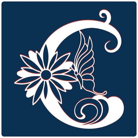 Belles Lettres Majuscules De Lalphabet Floral Vecteur Premium
