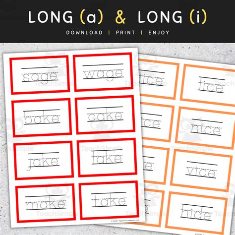 Cvce Words Tracing Flashcards Long Vowels A I O U Cvce Words List