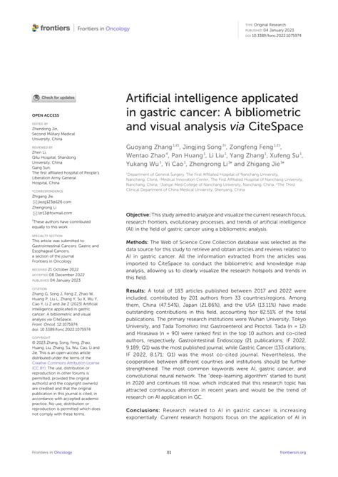 pdf artificial intelligence applicated in gastric cancer a