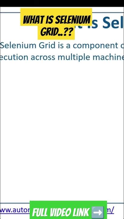 What Is The Selenium Grid Seleniumframework Seleniumcourse