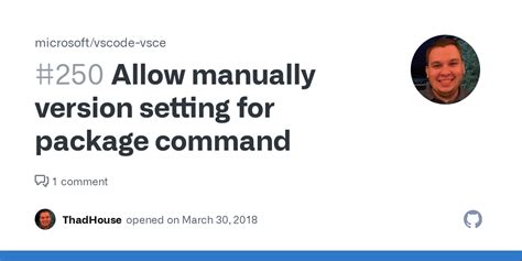 Allow Manually Version Setting For Package Command · Issue 250