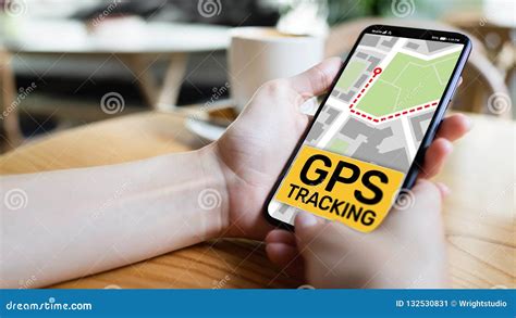 GPS Tracking Map On Smartphone Screen Global Positioning System Navigation Concept Stock