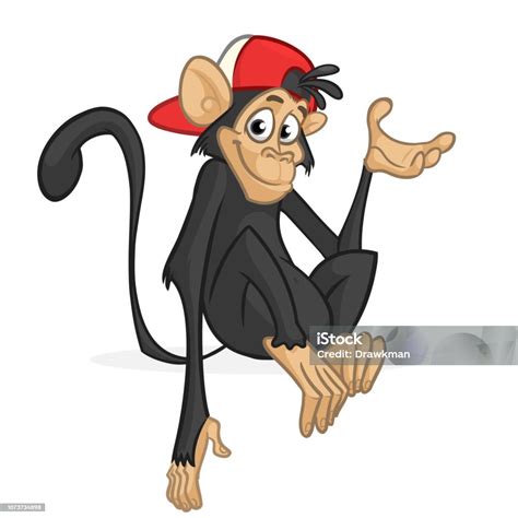 재미 있는 만화 스타일 디자인에 귀여운 원숭이 침팬지 벡터 일러스트 레이 션 갈색에 대한 스톡 벡터 아트 및 기타 이미지 갈색 고릴라 귀여운 Istock