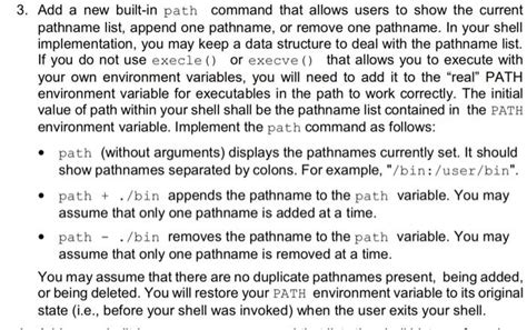 Solved Add A New Built In Path Command That Allows Users Chegg Com