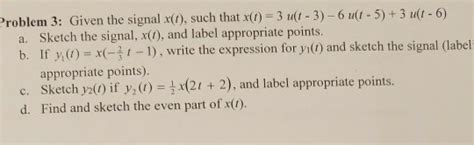 Solved Problem Given The Signal X T Such That X U Chegg Com