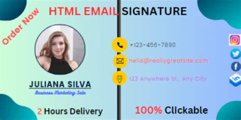 Create Html Email Signature Outlook Signature Gmail Signature By Decentbabe577 Fiverr