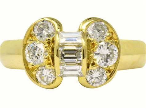 Van Cleef And Arpels Paris Diamond And 18k Celeste Ri… Gem