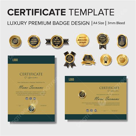 Simple Certificate Design With Badge Template Download On Pngtree