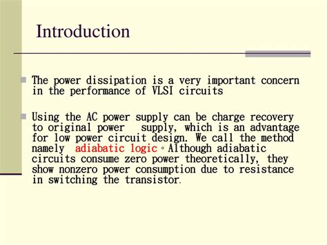 PPT A CMOS Adiabatic Logic For Low Power Circuit Design PowerPoint Presentation ID 4678332
