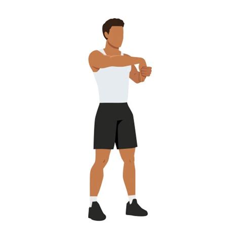 Man Doing Seated Weight Plate Palm Down Wrist Vector Image